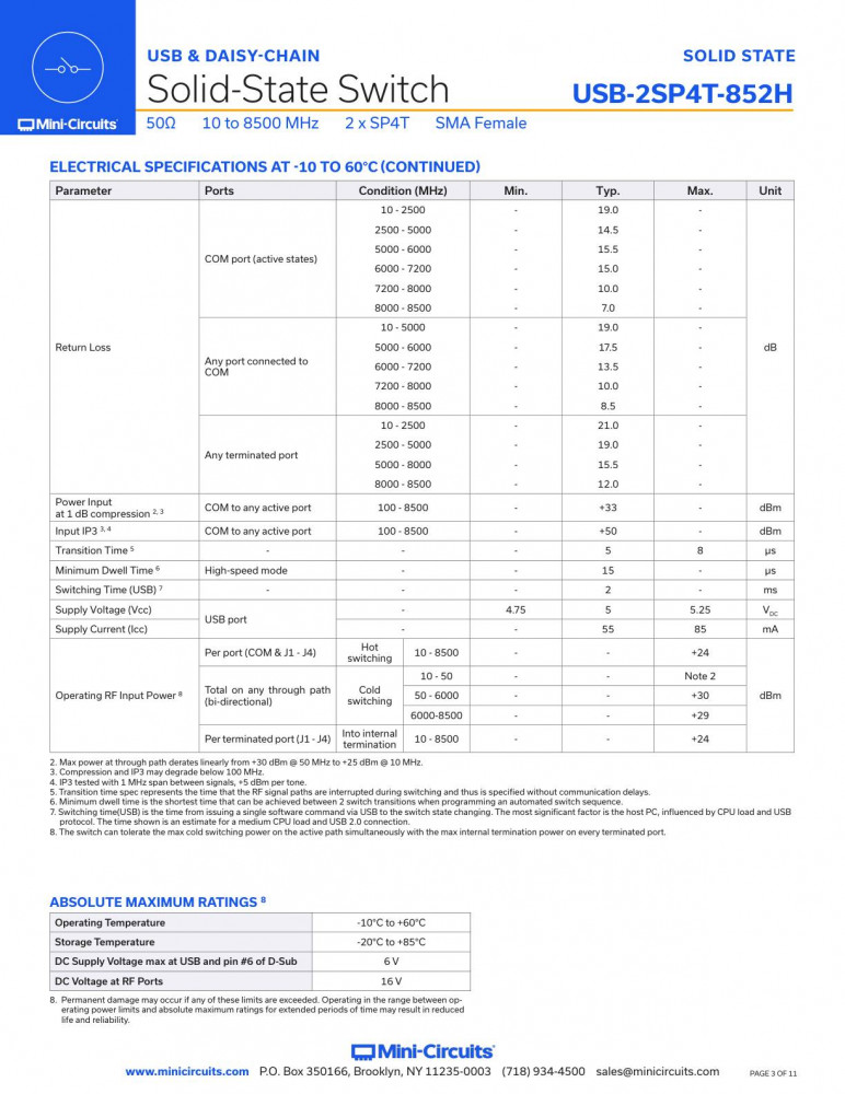 USB-2SP4T-852H technical document page 3