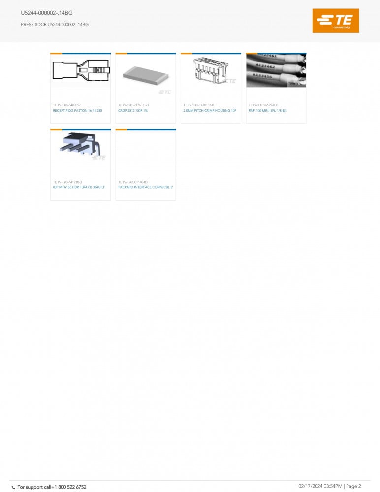 Technical document page 2 for U5244-000002-.14BG