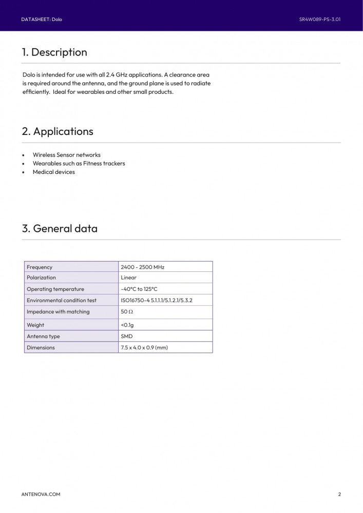 Dolo datasheet page 2