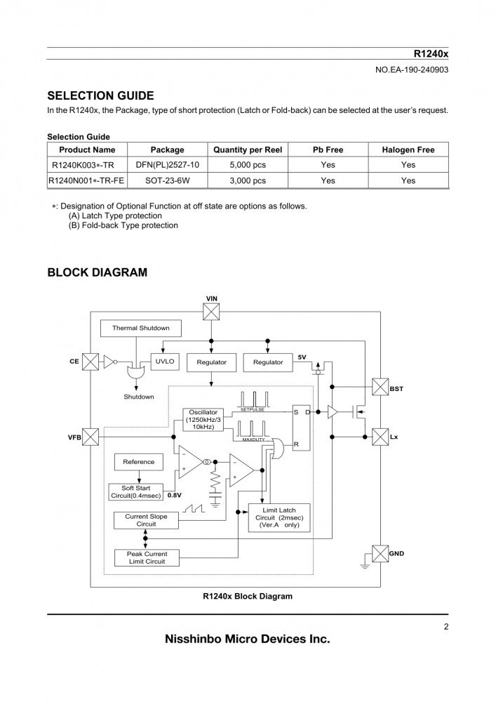 R1240 datasheet page 2