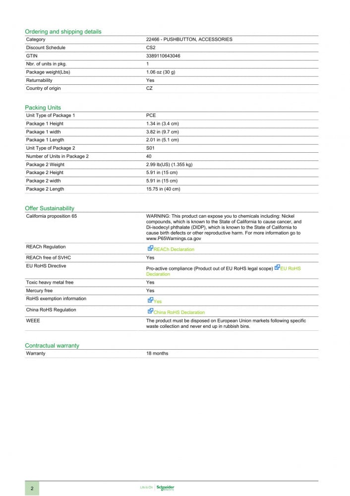 XENC1131 product documentation page 2