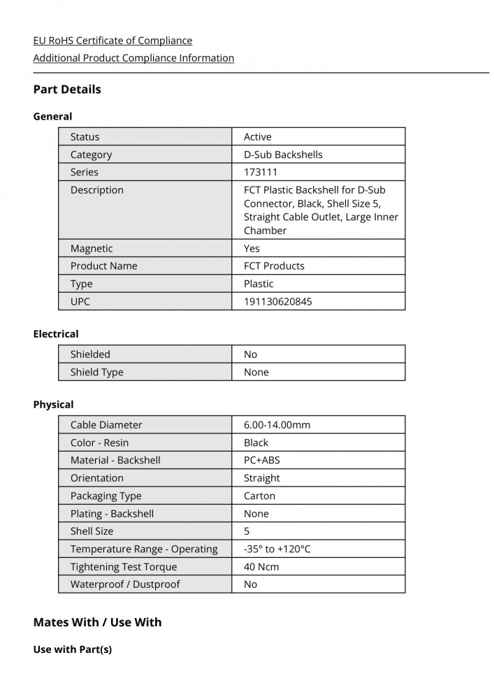 MOLEX 1731110582 product drawing, page 2