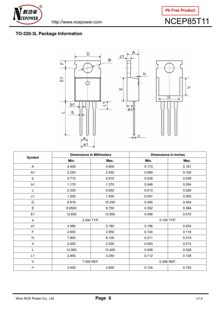 NCEP85T11 datasheet page 6