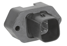 MX150L 10 Circuit Panel Mount Plug for 22-14 AWG Wire, Rear Mount Flange  Assembly, without Gasket, Black