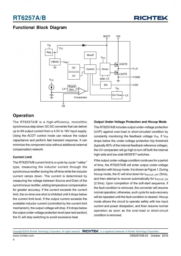 RT6257AHGJ6F datasheet page 4