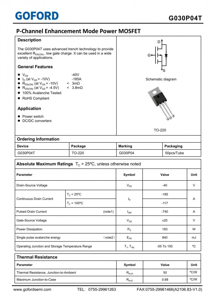 G030P04T datasheet page 1