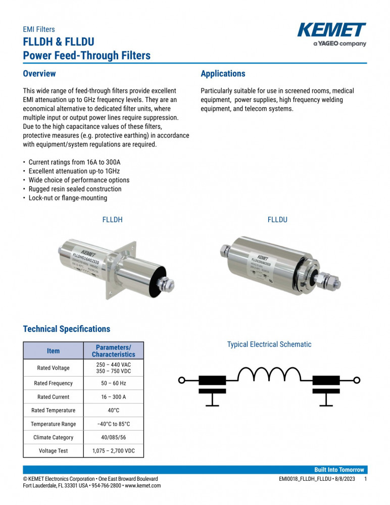 KEMET FLLDU datasheet page 1