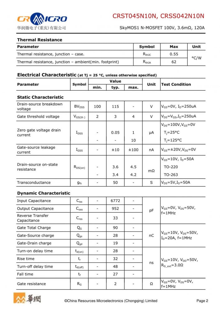 CRSS042N10N datasheet page 2