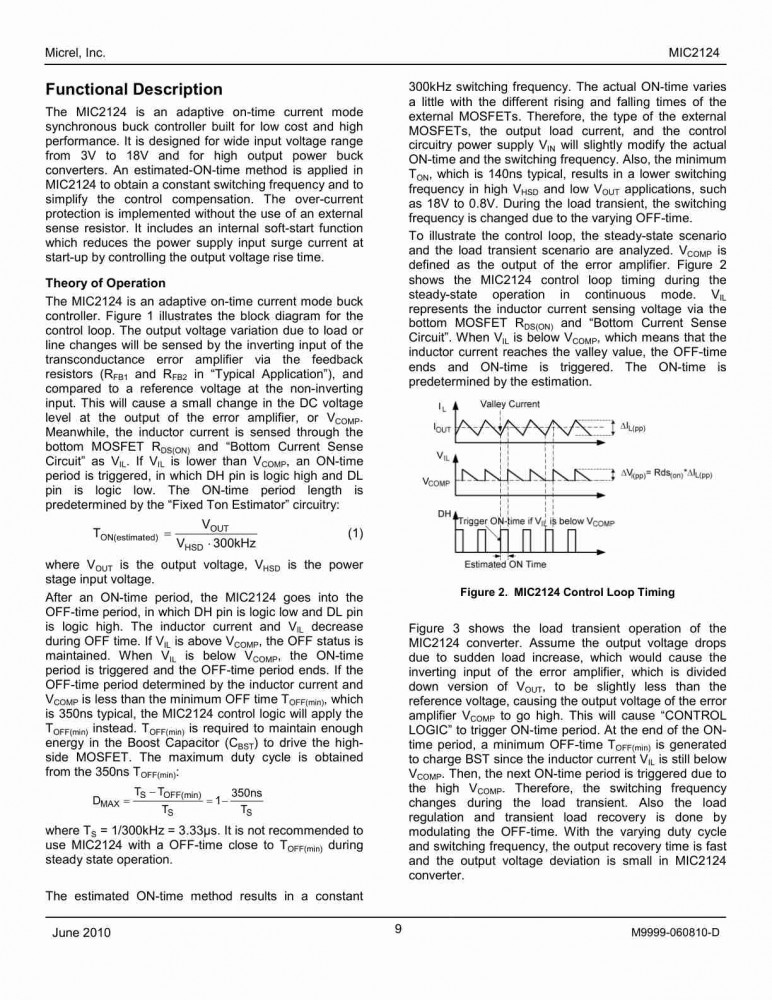 MIC2124 technical document, page 9