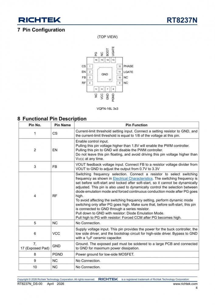RT8237 technical document page 4