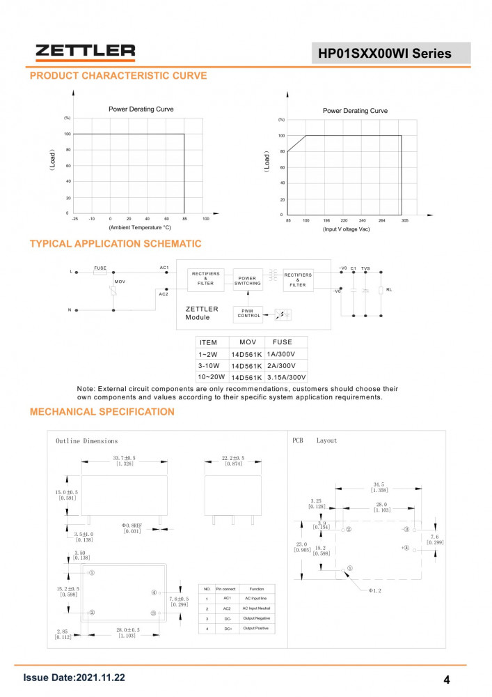 HP01S2400WI datasheet page 4