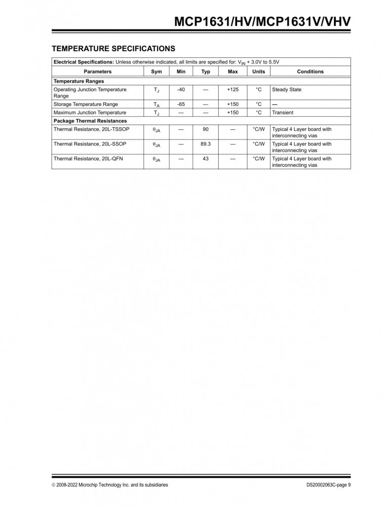 MCP1631 datasheet preview page 9