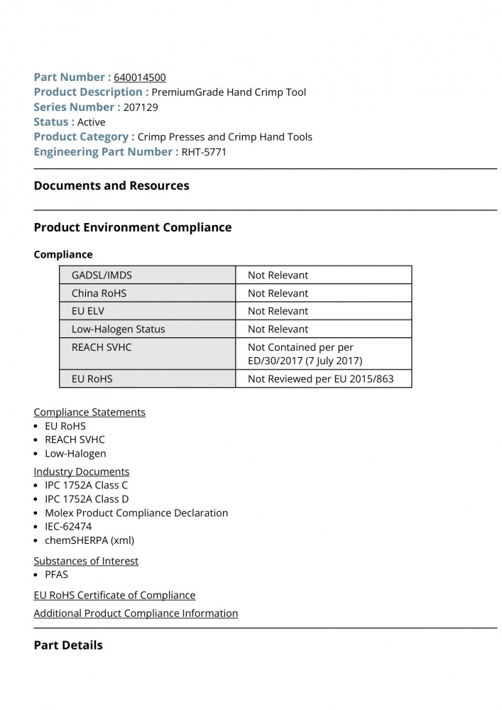 640014500 technical document page 1