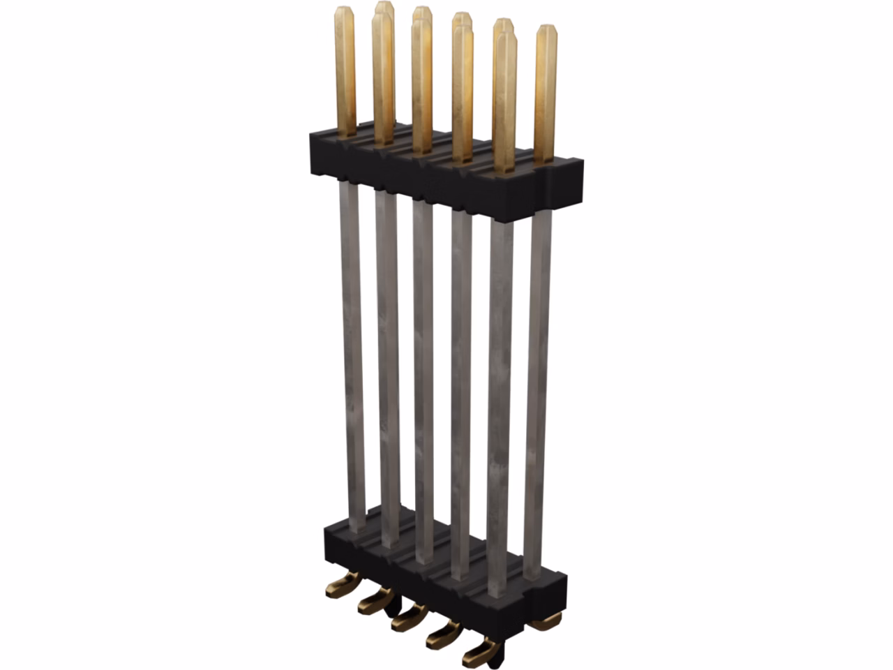 2.00mm Pitch Milli-Grid Header, Vertical, Surface Mount, Dual Row Dual Body, 10 Circuits, 0.05µm Gold (Au) Plating, 19.00mm Stacking Height, with Pegs, Tube, Lead-Free for sale
