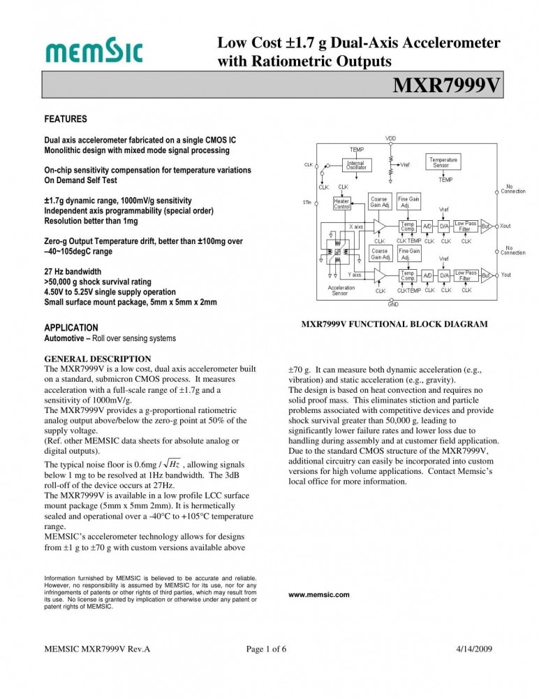 MXR7999V datasheet page 1