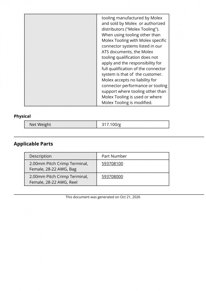 MOLEX 638192600 technical document preview, page 3
