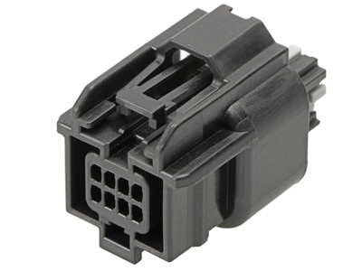 Mini50 Sealed Receptacle Housing, Dual Row, without CPA, 8 Circuits, Polarization Option A, Black
