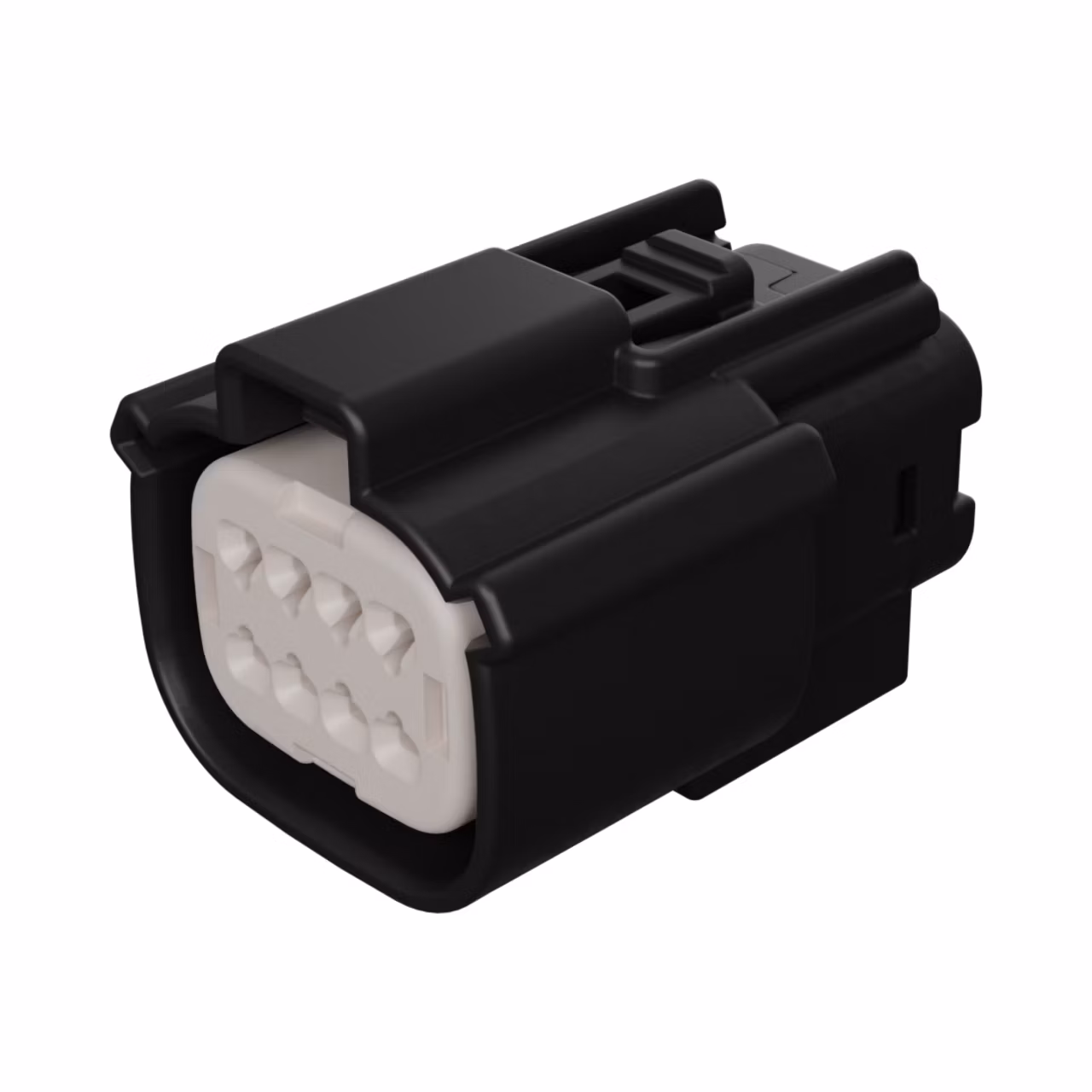 MX150 Mat-Sealed Female Connector Assembly, Dual Row, 8 Circuits, Keying Option A, without Connector Position Assurance, with Clip-Slot, Black for sale