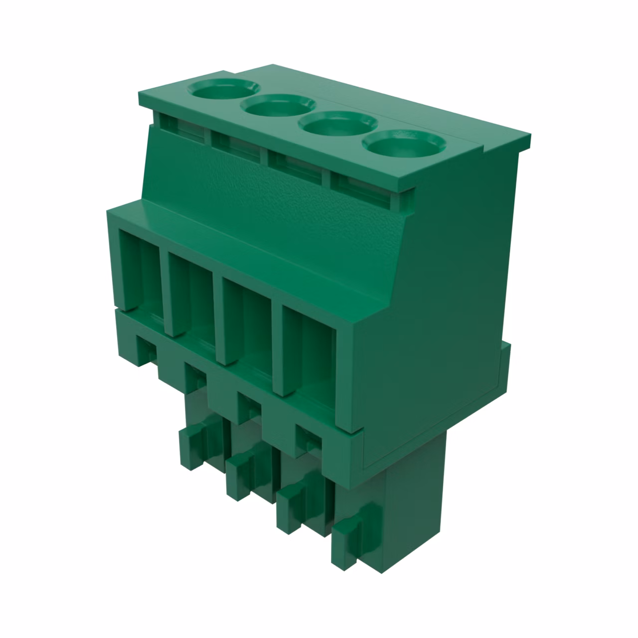 3.50mm Pitch Eurostyle Vertical Plug, with Reverse Imprinting, Front Wire Entry, Green Housing, 4 Circuits for sale