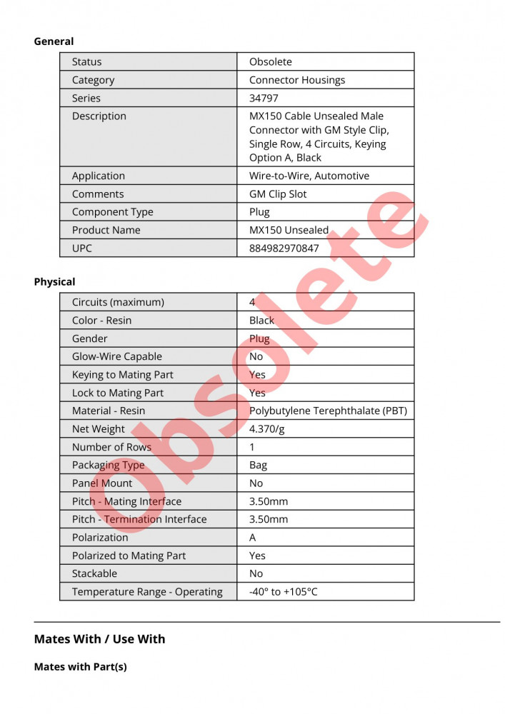 Product documentation image 2 for MOLEX 347970401
