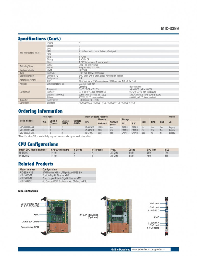 MIC-3399 technical document image, page 2