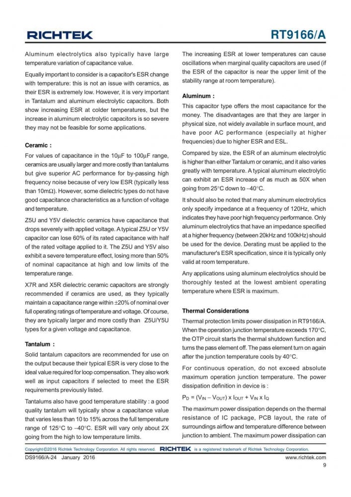 RT9166A datasheet page 9