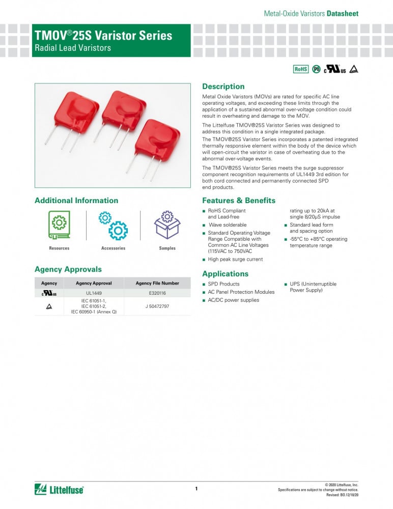 TMOV25S datasheet page 1
