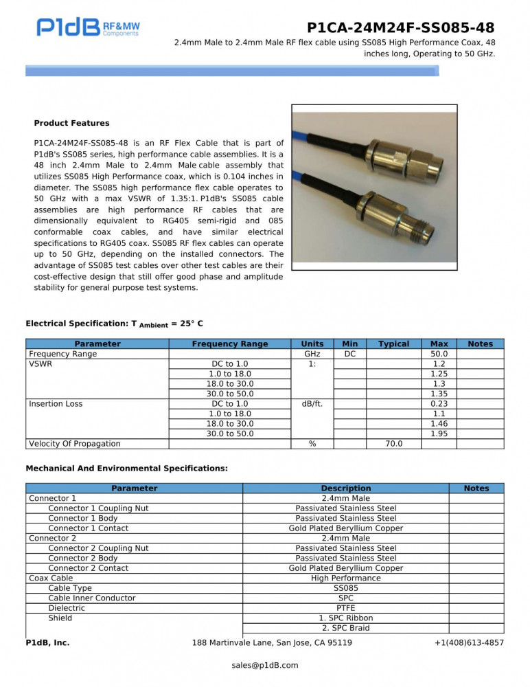 P1CA-24M24F-SS085-48 product documentation, page 1