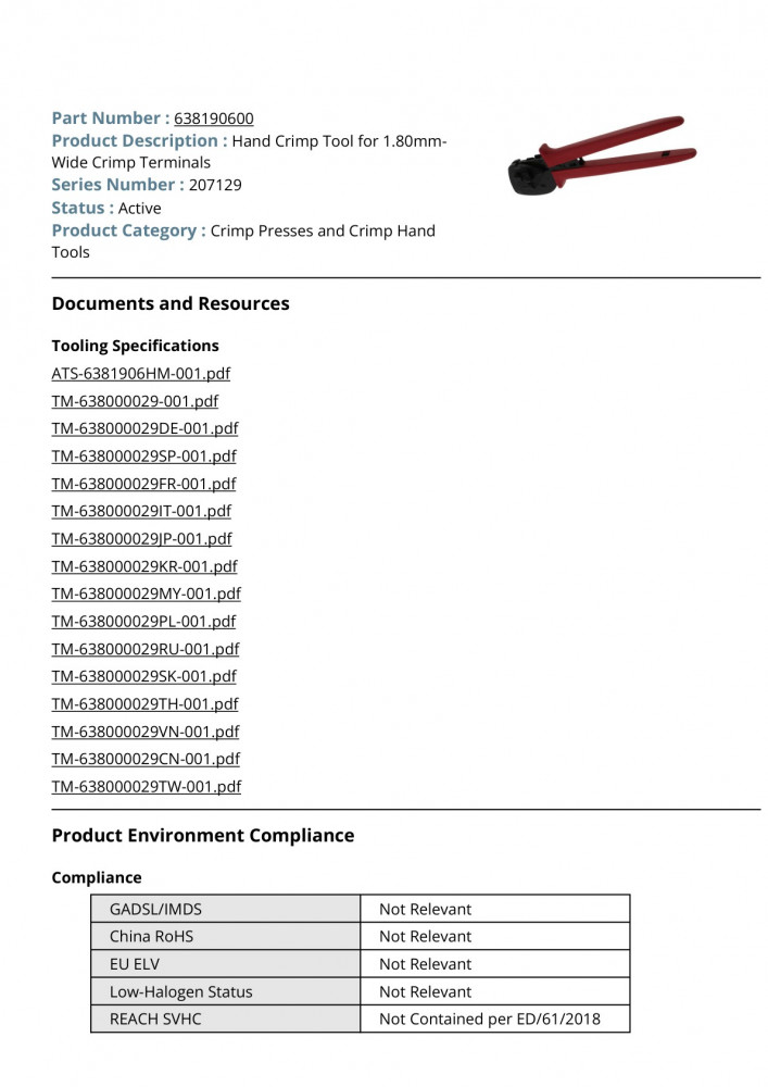 Molex 638190600 technical document preview, page 1