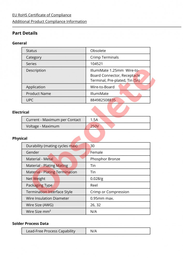 Molex connector product specification page 2