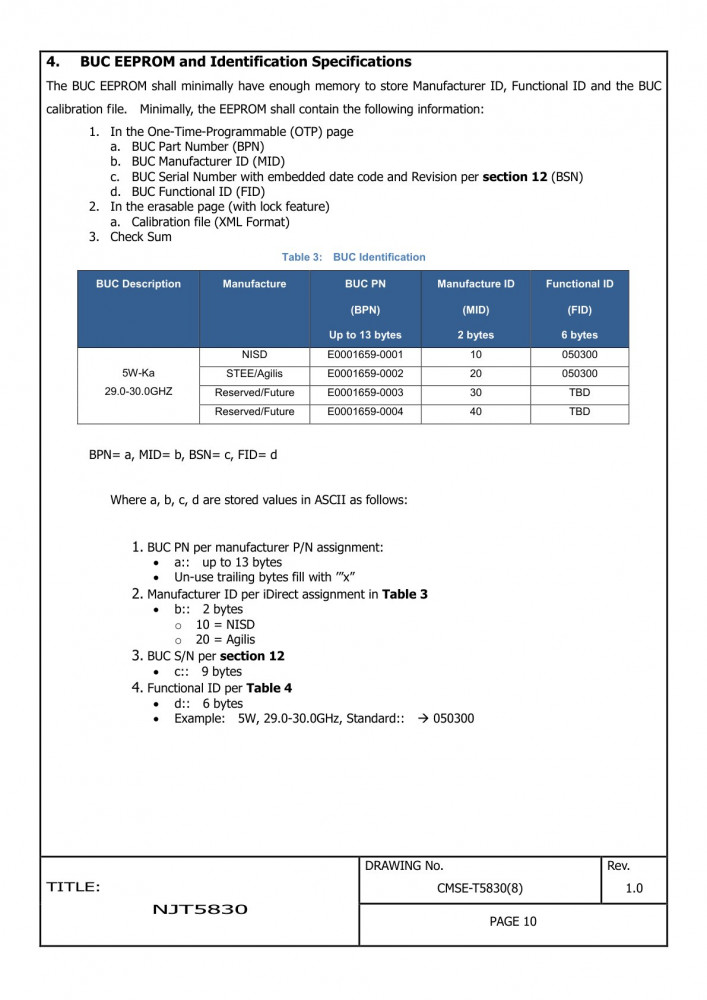 NJT5830 specification document page 10