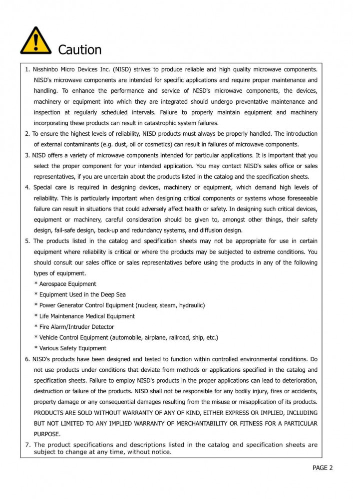 NJT5830 specification document page 2