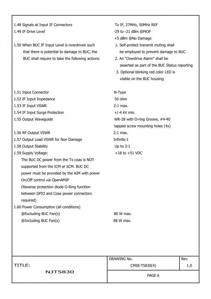 NJT5830 specification document page 6