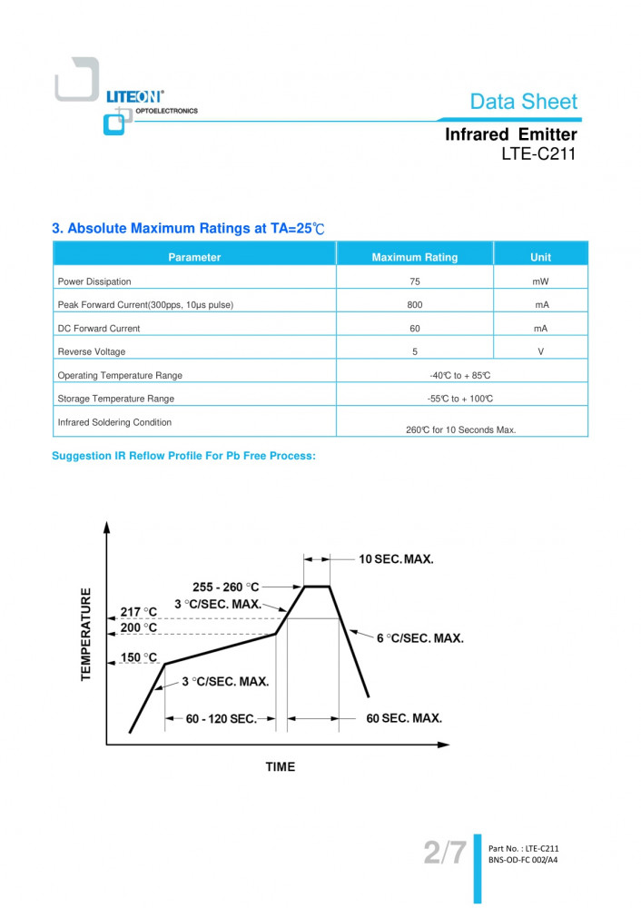 LTE-C211 datasheet page 3