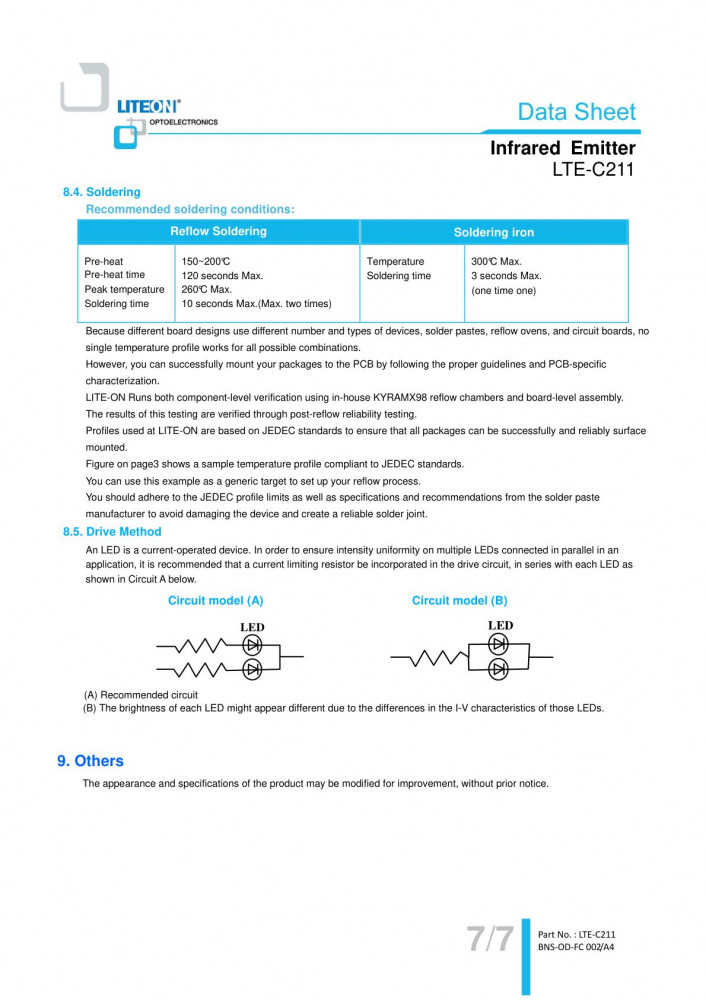 LTE-C211 datasheet page 8