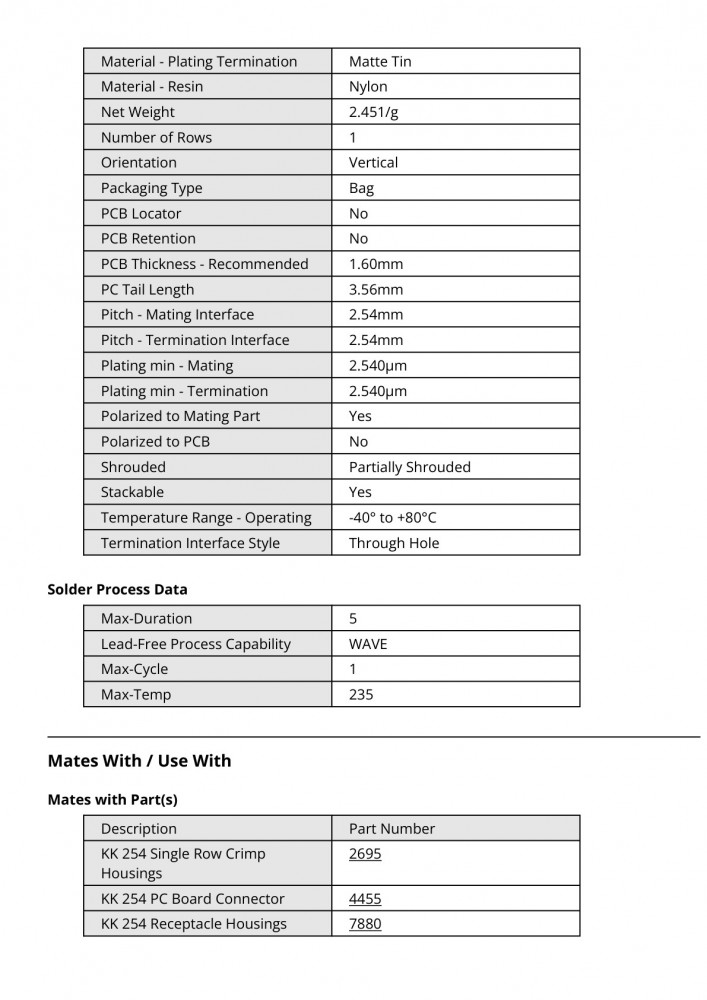 Technical document page 3 for MOLEX 22232211