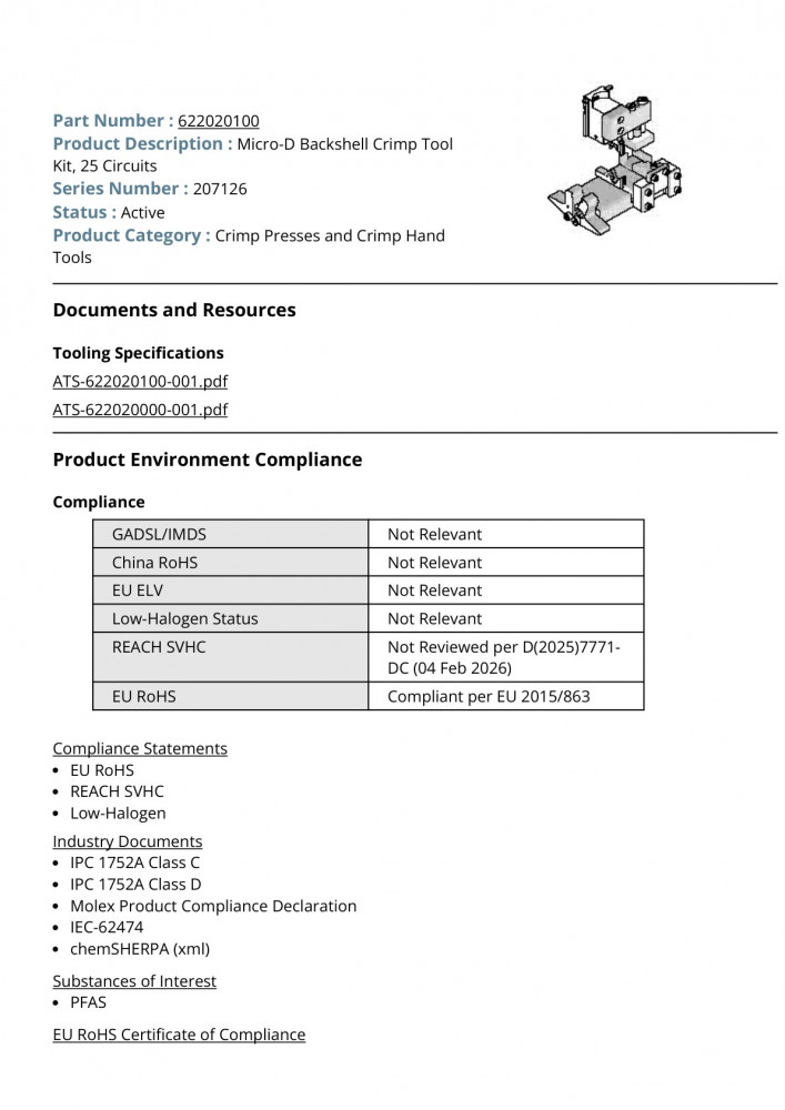 622020100 tooling document page 1