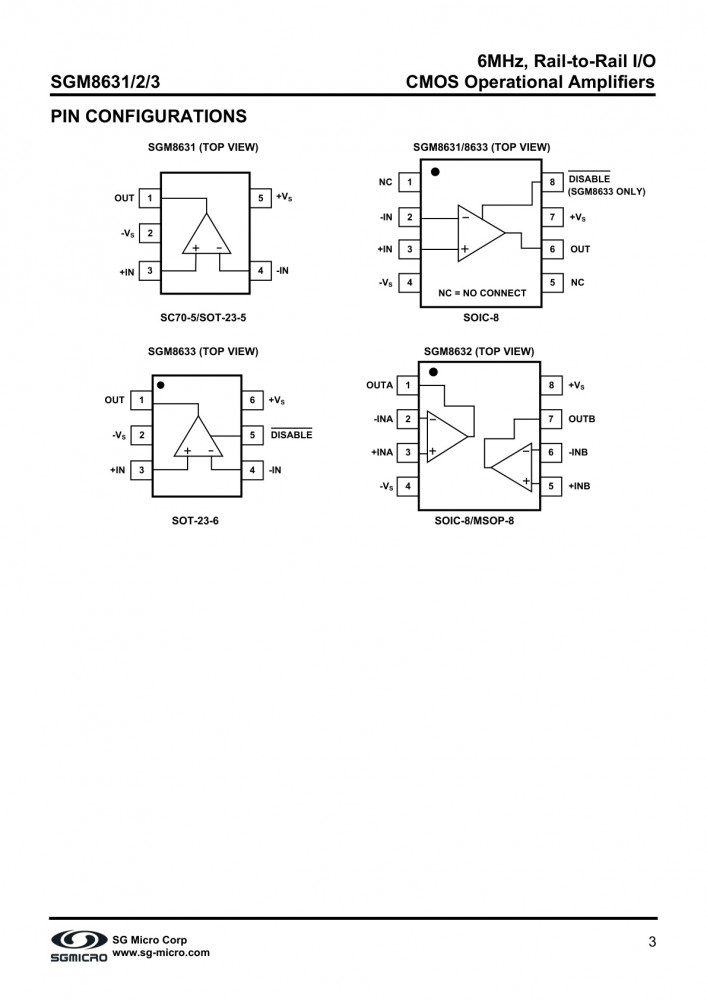 SGM8632 datasheet page 3