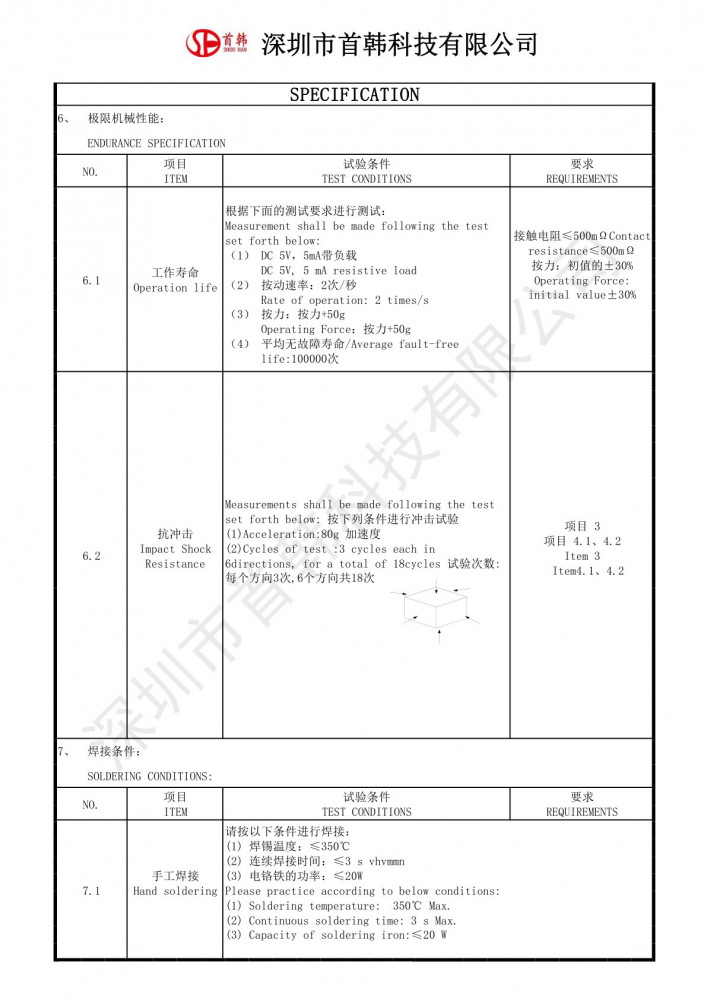 TS6651BA 140gf specification page 7