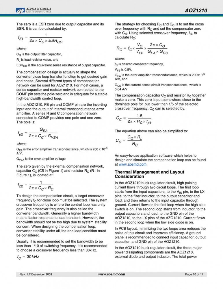AOZ1210AI datasheet page 10