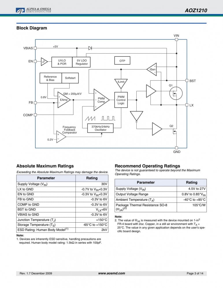 AOZ1210AI datasheet page 3