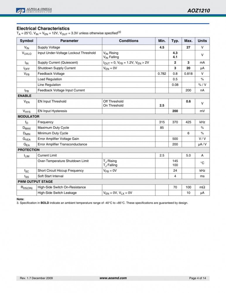 AOZ1210AI datasheet page 4