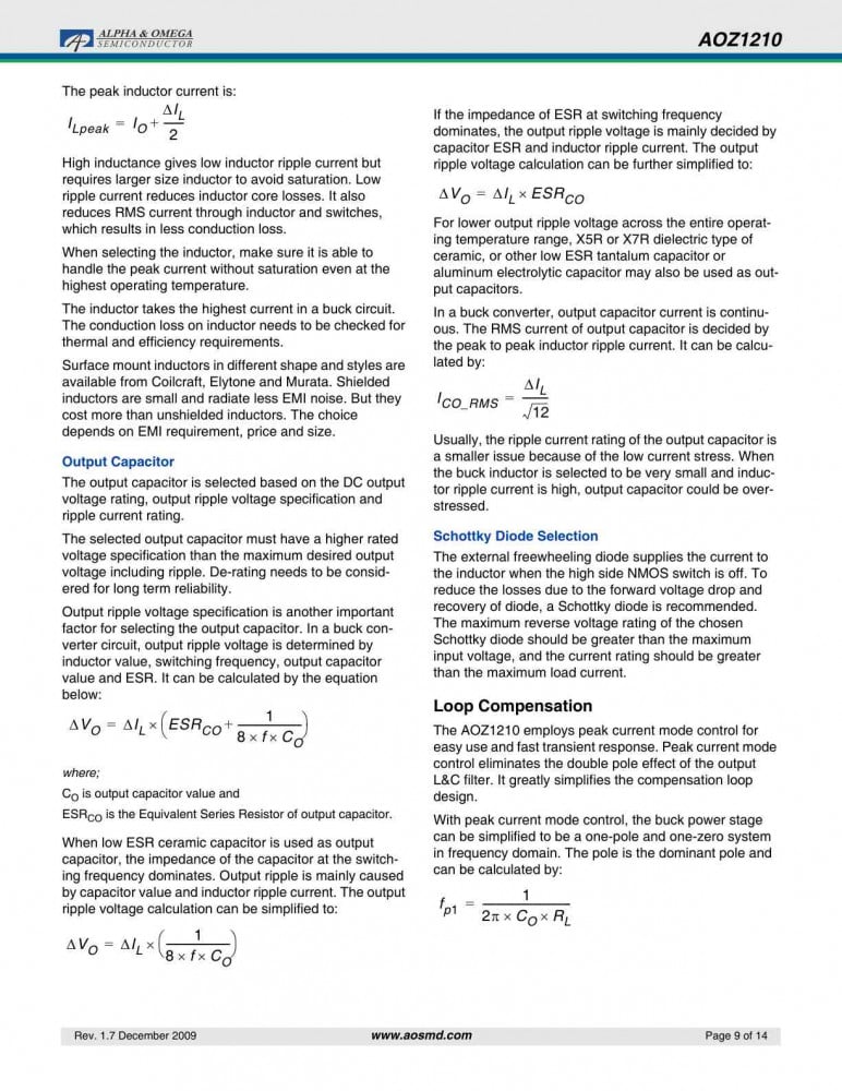 AOZ1210AI datasheet page 9