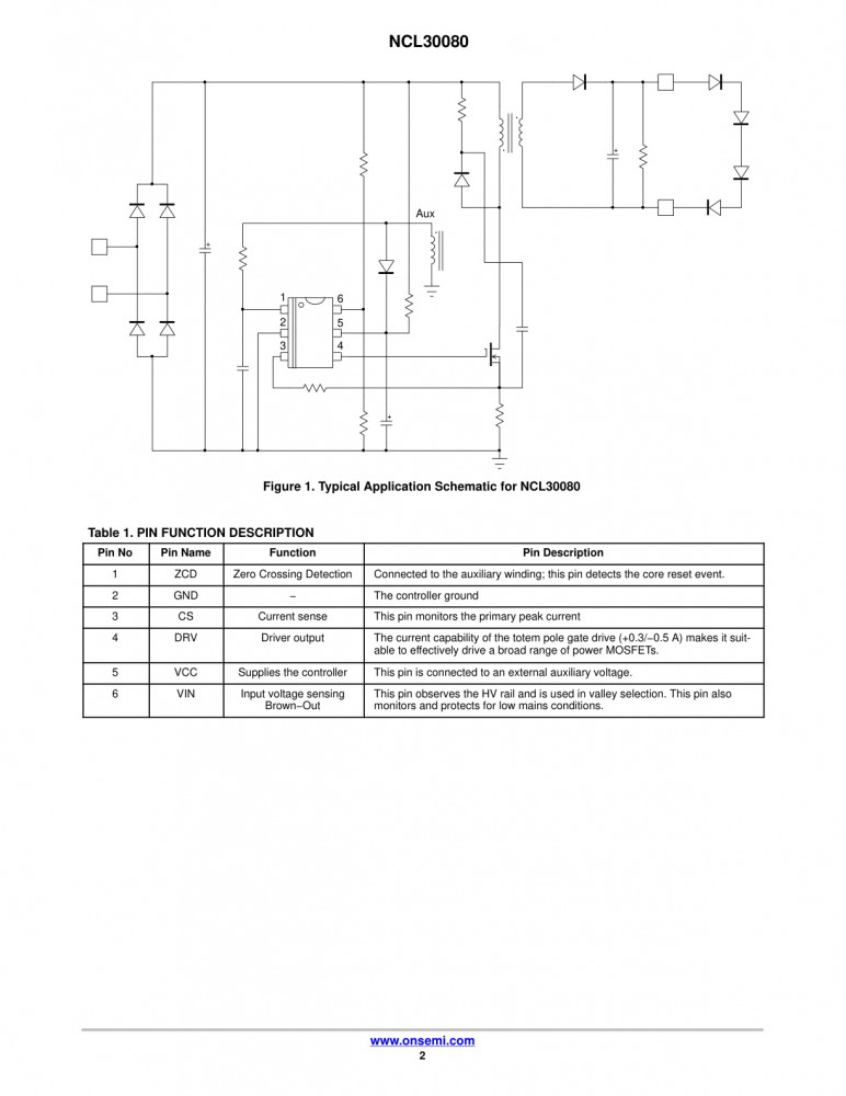 NCL30080 datasheet page 2