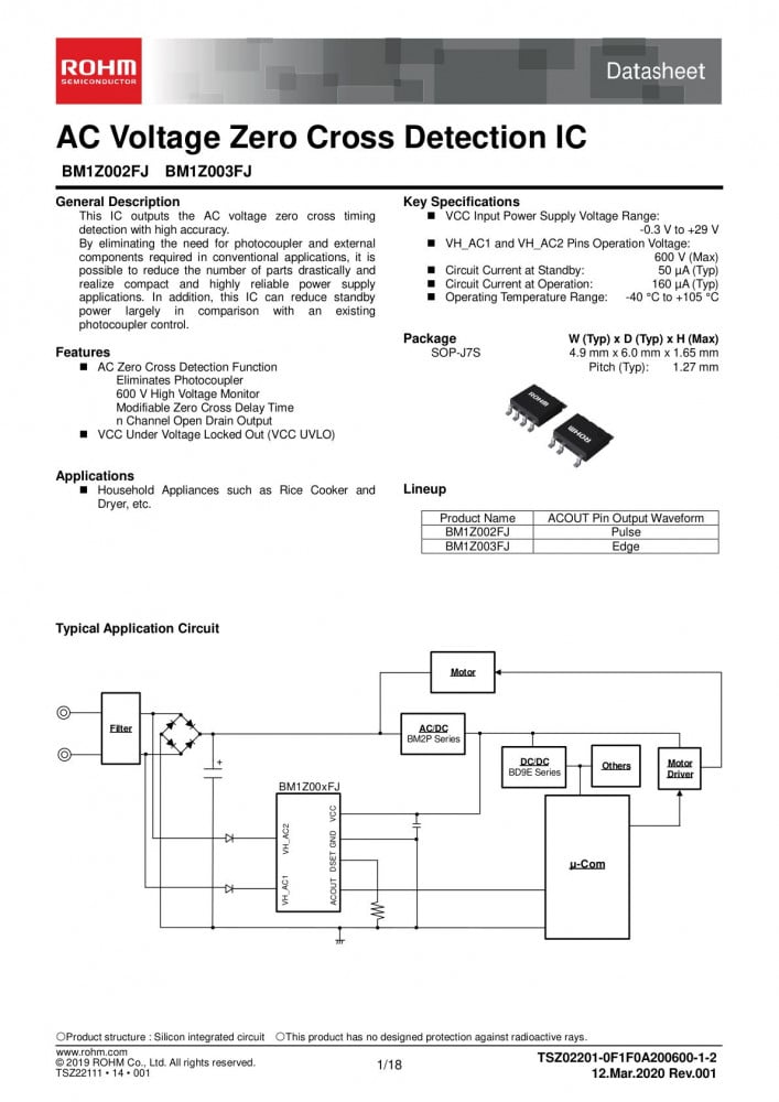 BM1Z002FJ-E2 datasheet page 1