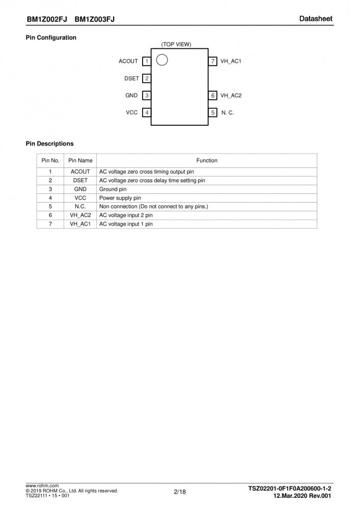BM1Z002FJ-E2 datasheet page 2