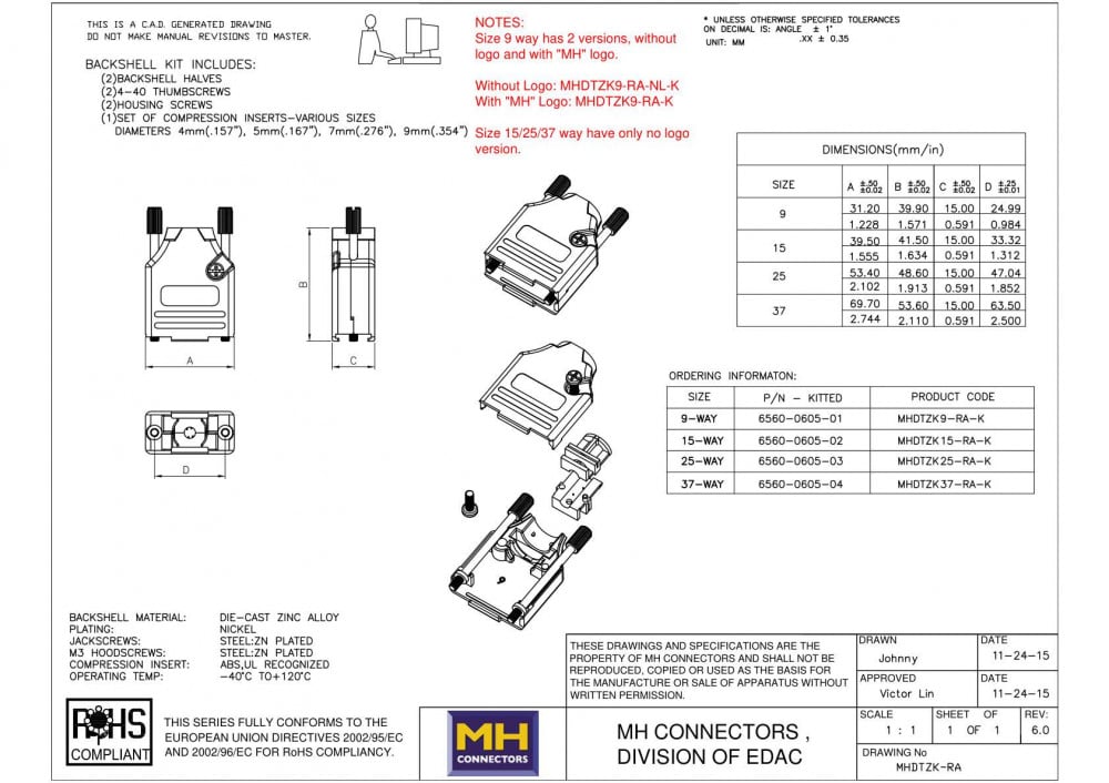 MH CONNECTORS MHDTZK37-RA-K technical drawing