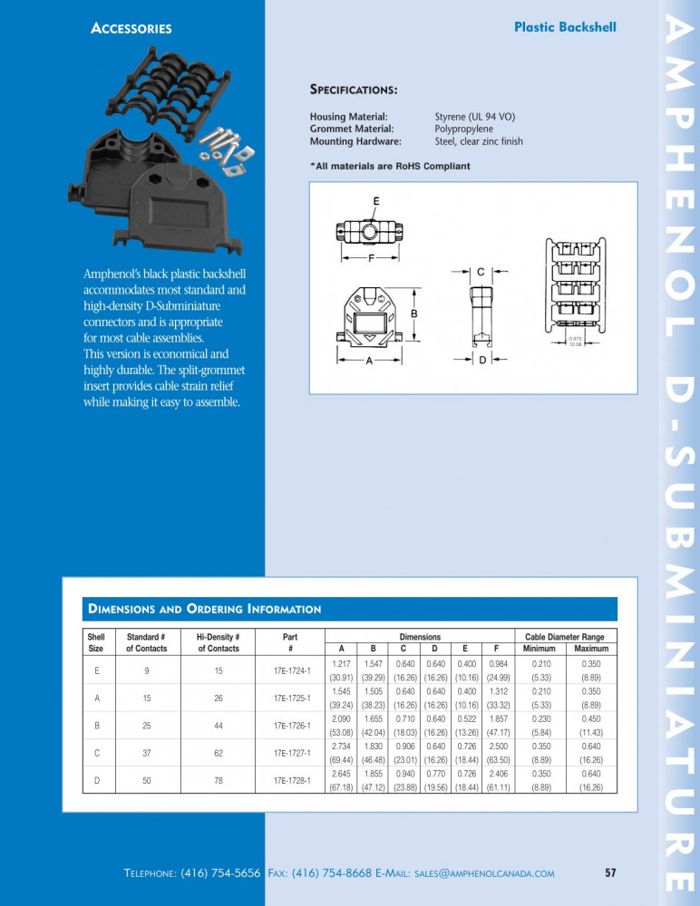 Amphenol 17E-1726-1 technical drawing