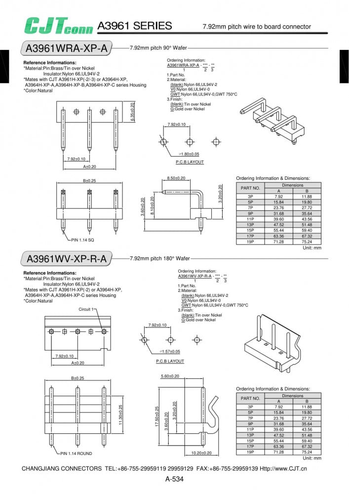CJT A3961 connector document page 9