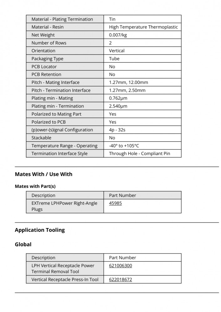 Technical document image 3 for MOLEX 461144320